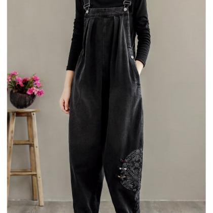 Retro Casual Overalls, Wide Streetwear Leg Jumpsuit, Oversize Baggy ...