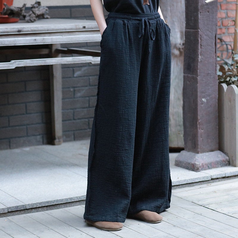 Woman Plus Size Pants Summer Loose Pants Soft Cotton Linen Pants High ...