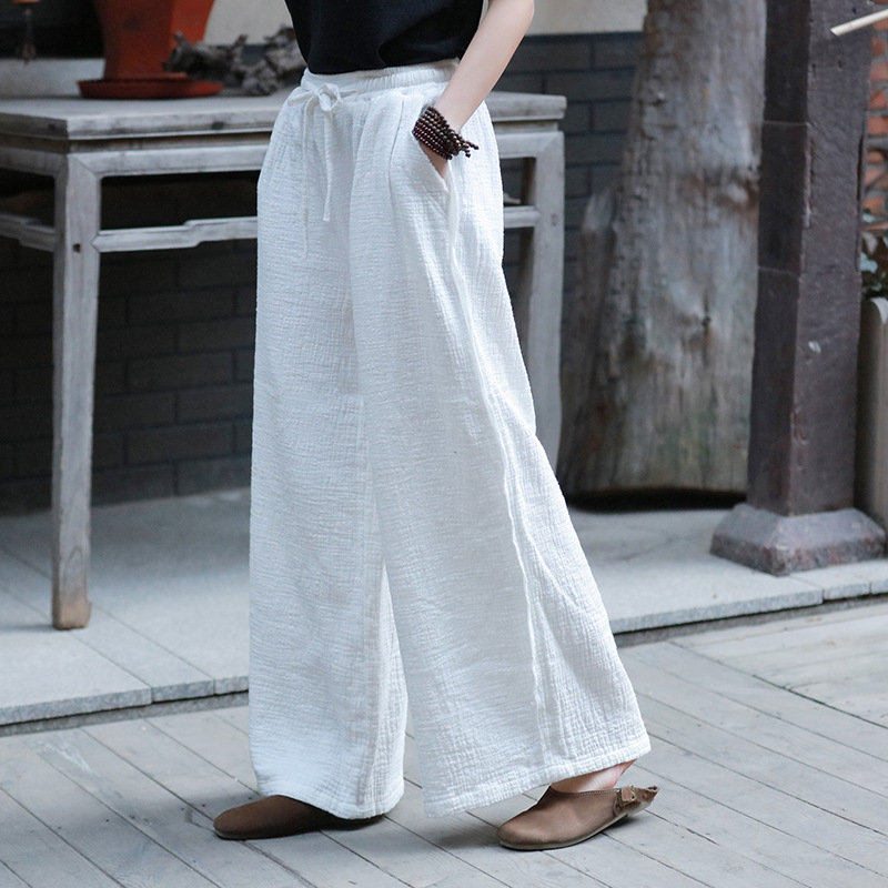Woman Plus Size Pants Summer Loose Pants Soft Cotton Linen Pants High ...