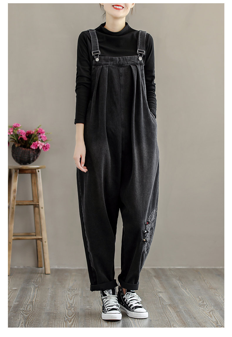 Retro Casual Overalls, Wide Streetwear Leg Jumpsuit, Oversize Baggy ...