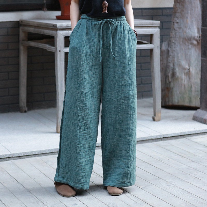 Woman Plus Size Pants Summer Loose Pants Soft Cotton Linen Pants High ...