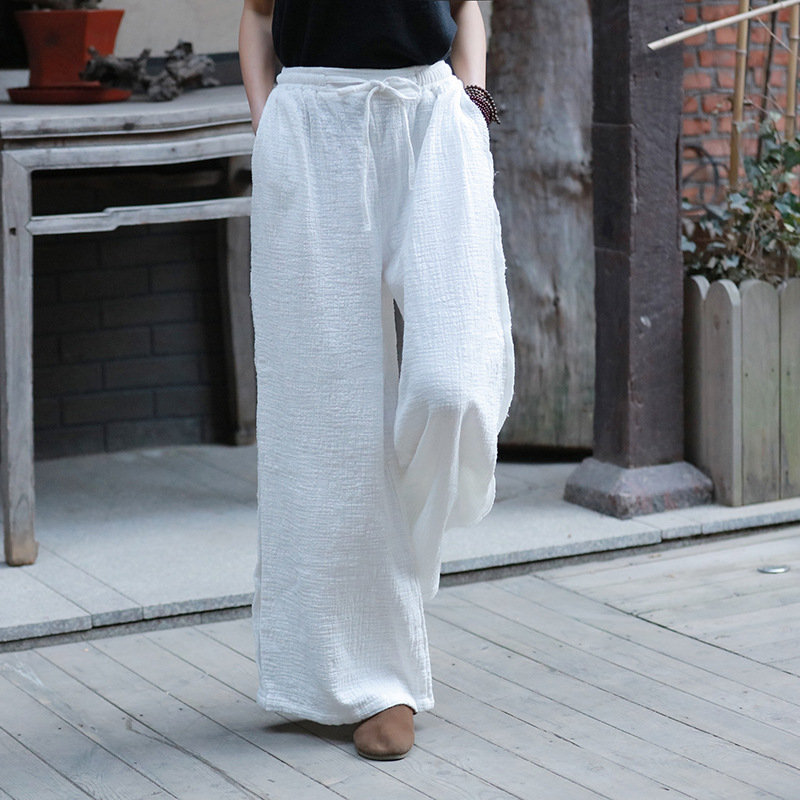 Woman Plus Size Pants Summer Loose Pants Soft Cotton Linen Pants High ...